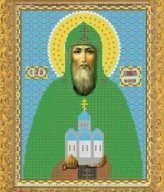Схема для частичной вышивки бисером с нанесенным рисунком Бис 765 "Св. Даниил Московский" (19*24см.)