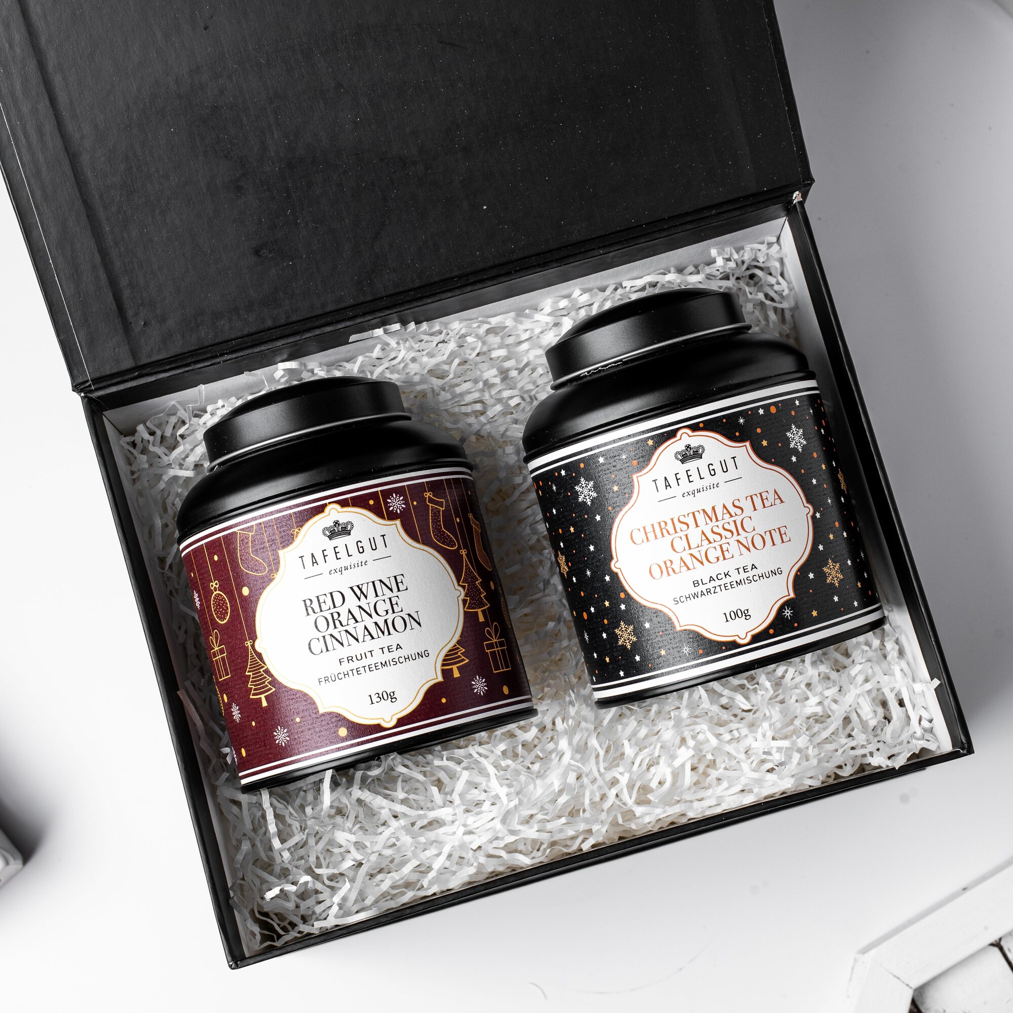 Подарочный набор зимний чай черный Christmas tea classic orange note и чай фруктовый Red wine orange cinnamon