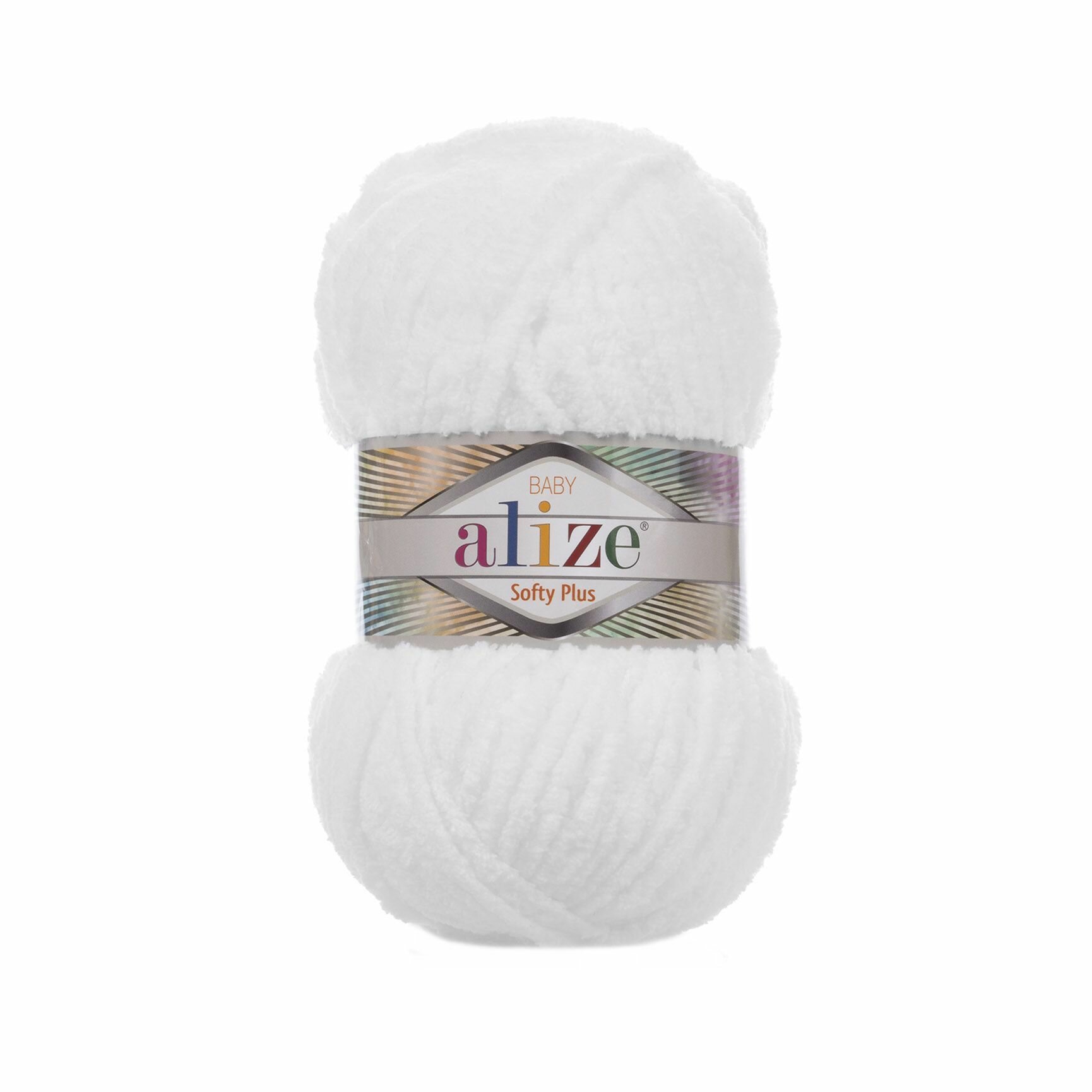 Пряжа Софти плюс (Softy Plus) упаковка 5 мотков 100 г. 120 м. 100% микрополиэстер цвет 55 белый