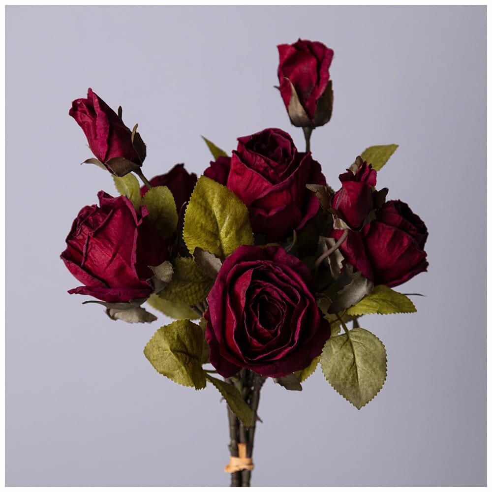 Букет из искусственных роз длина 53см, цвет бордо KSG-535-376