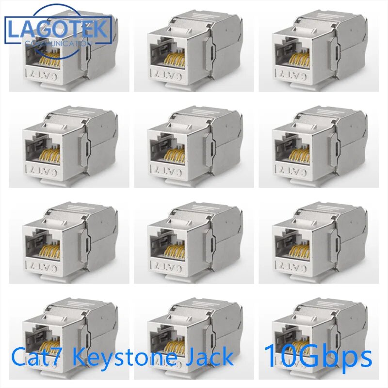 LAGOTEK экранированные модули RJ45 keystone Cat7 Cat6A 12/24 шт 12pcs