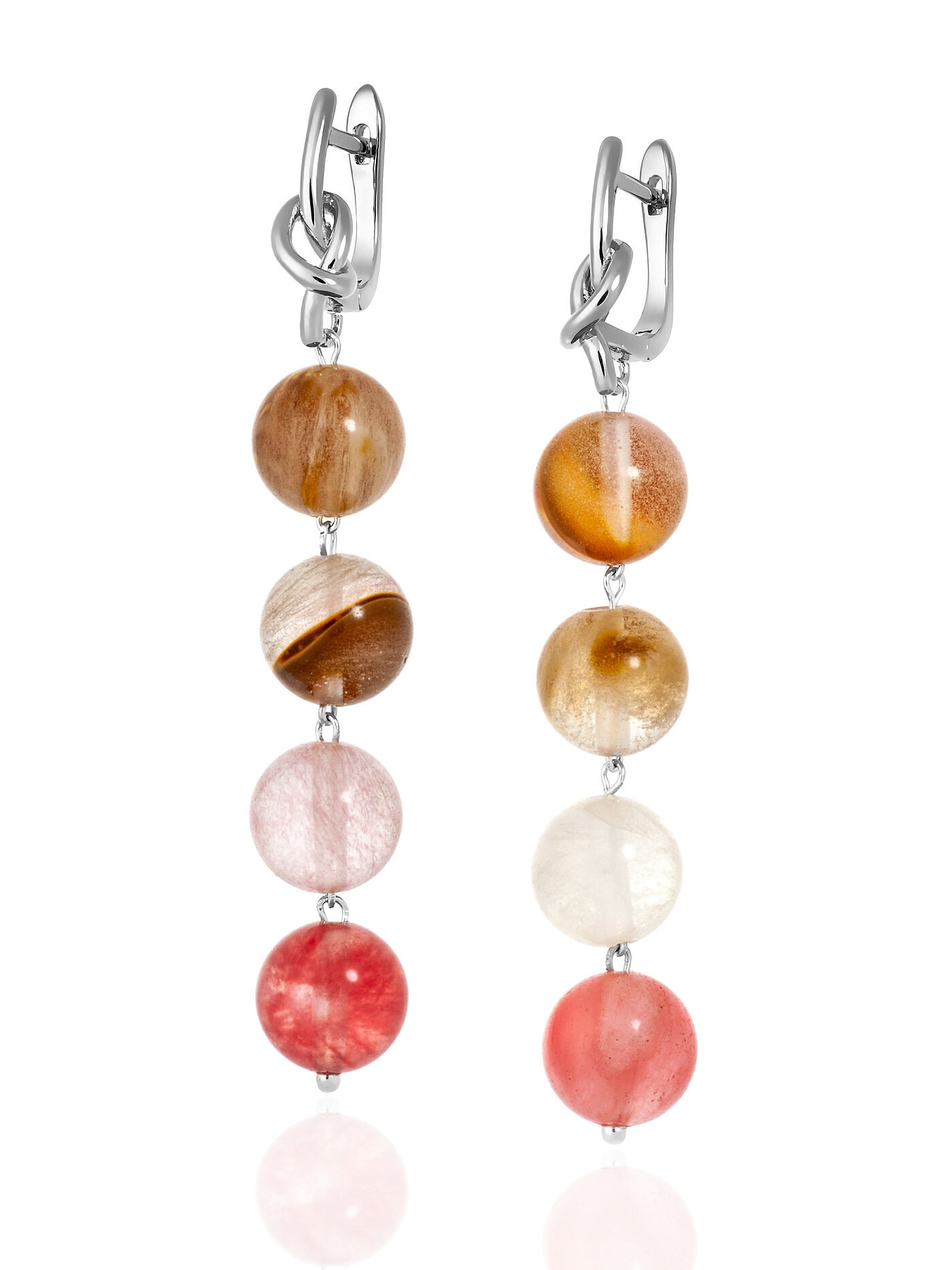 Серьги с подвесками L'attrice, халцедон