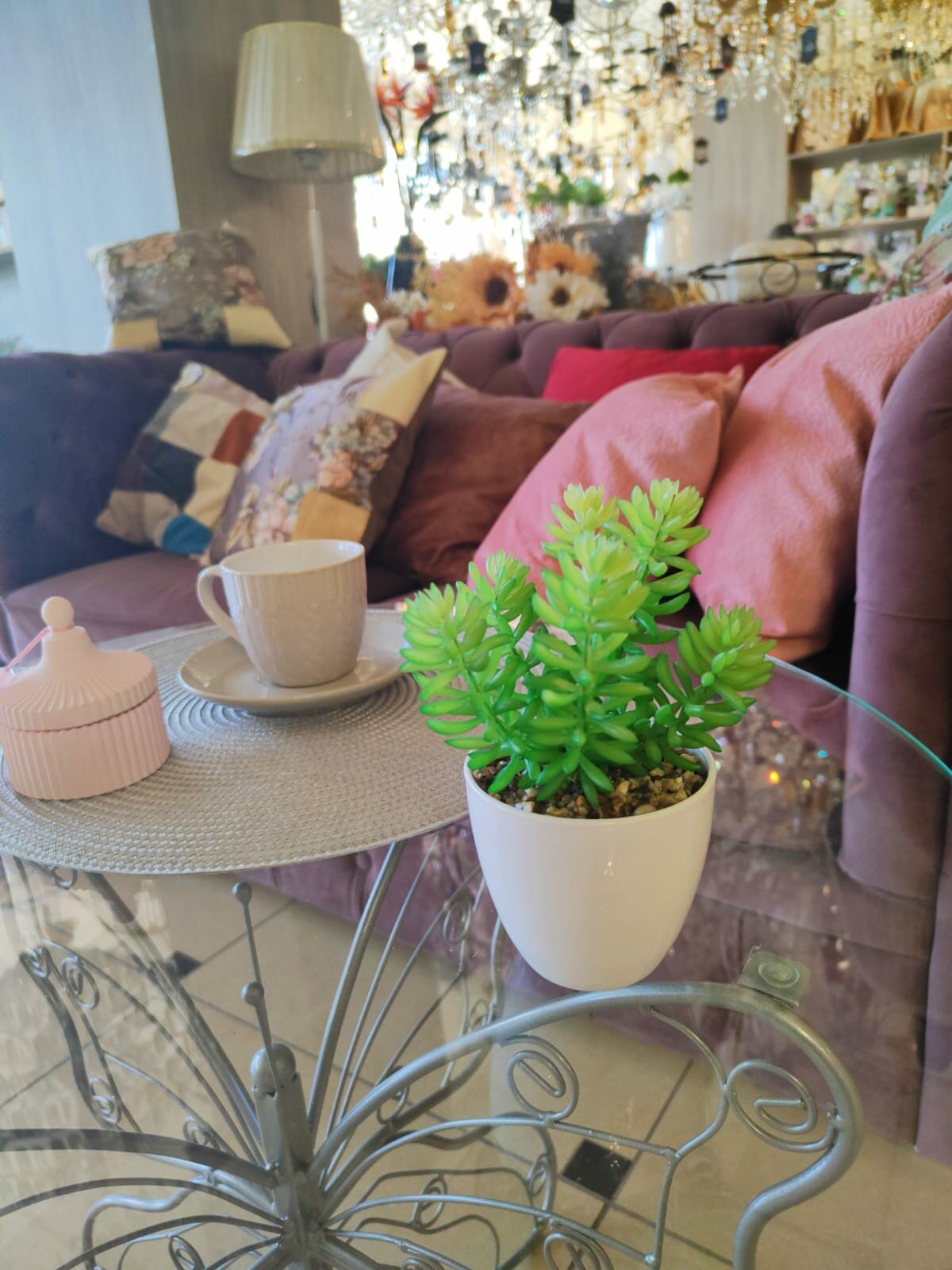 Искусственные растения, Суккулент Сефаду в кашпо. Зеленый