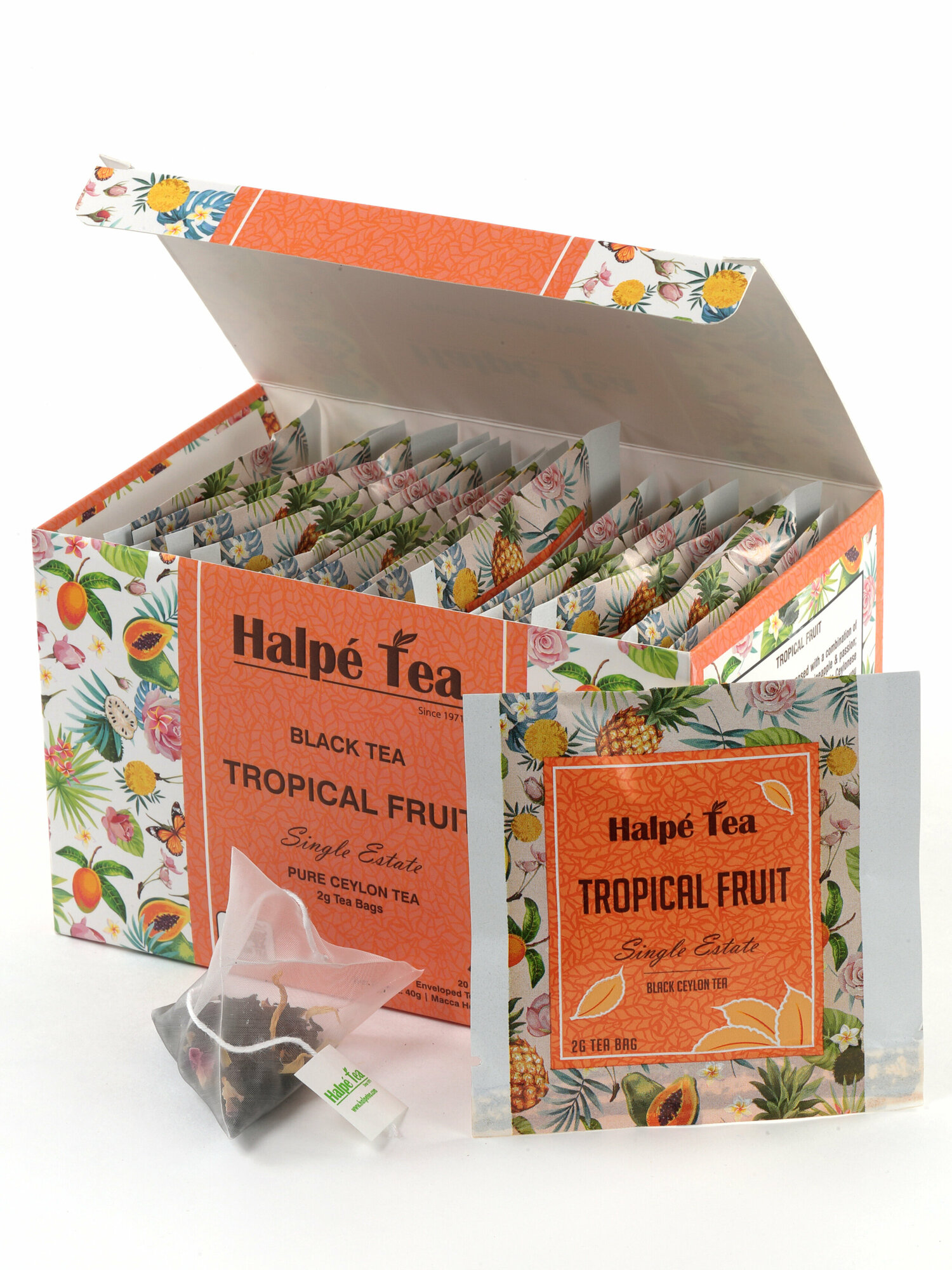 Чай черный со вкусом тропических фруктов Tropical fruit (20 пирамидок) HALPE TEA