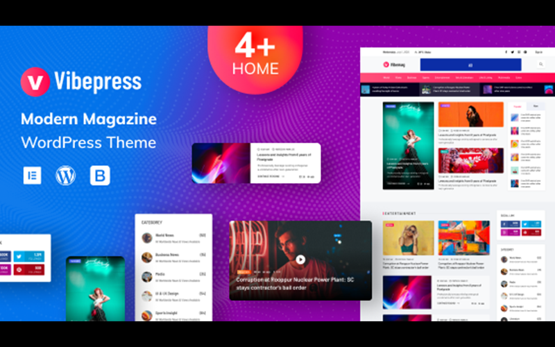 Подарочный сертификат на Шаблон для сайта Вордпресс с демоконтентом VibePress - Modern Magazine Theme WordPress