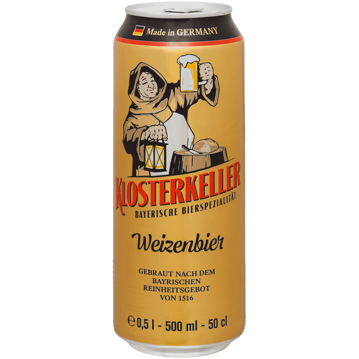 Пиво "Klosterkeller" Weizenbier, светлое, пшеничный эль, 0,5 л ж/б