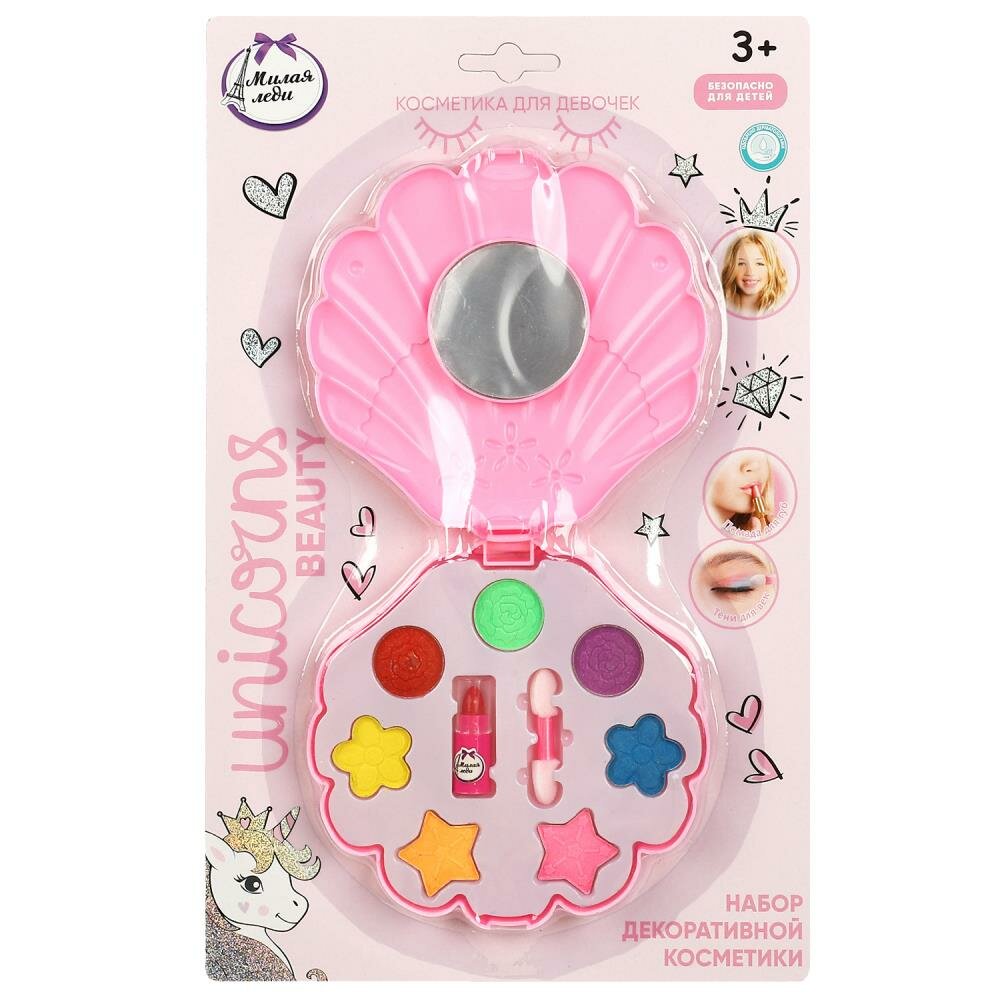 Косметика для девочек: тени для век, помада для губ, аппликатор Милая леди B2185541-UNI-ML