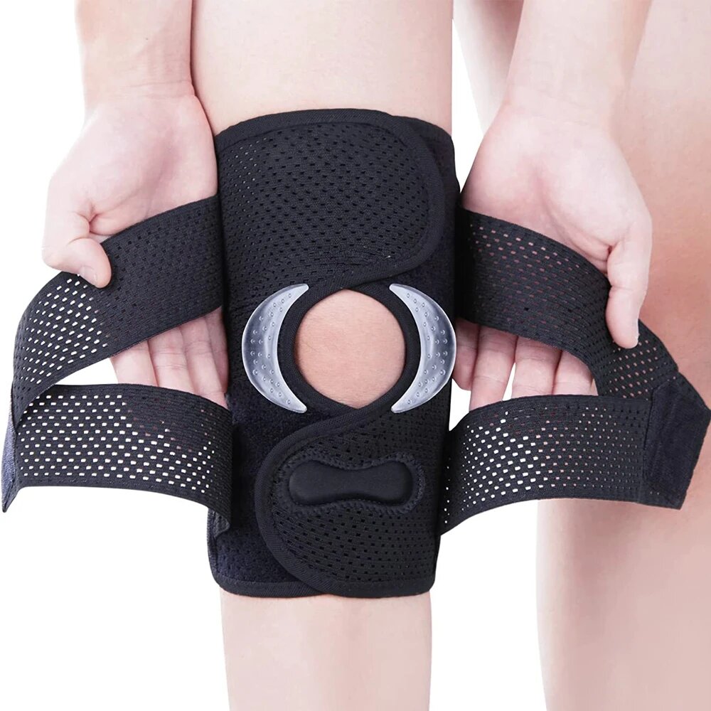 Наколенник WECANTOP для поддержки колена из сетчатой ткани Черный, XXXL, Black-1PCS