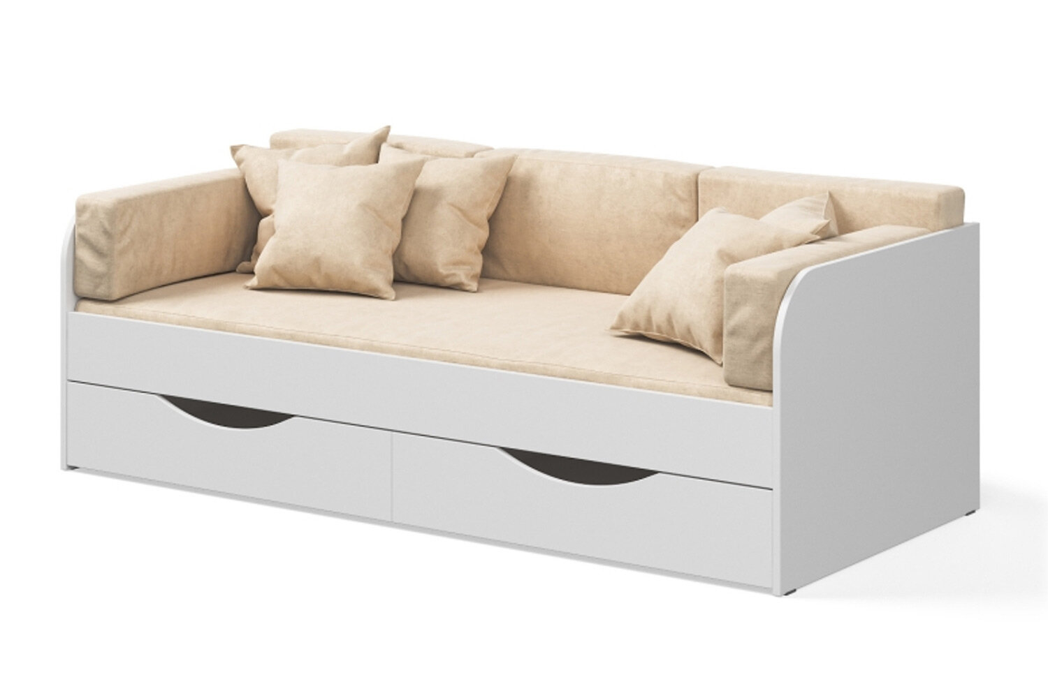 Кровать одноярусная Hoff Belden, односпальная, 80х180 см, основание, ящики для белья, ЛДСП, цвет белый