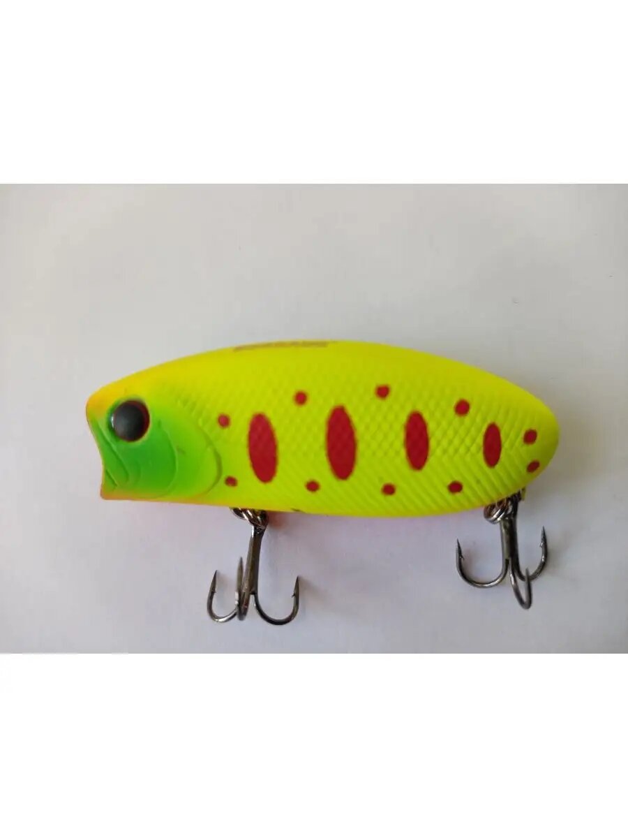 Воблер Sharado MALAS, для ловли щуки и судака, поппер, поверхностный, плавающий, желтый/красный/оранжевый/зеленый