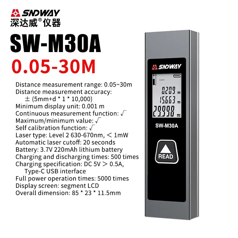 Cretrust мини лазерный дальномер 40/50/60м M30A