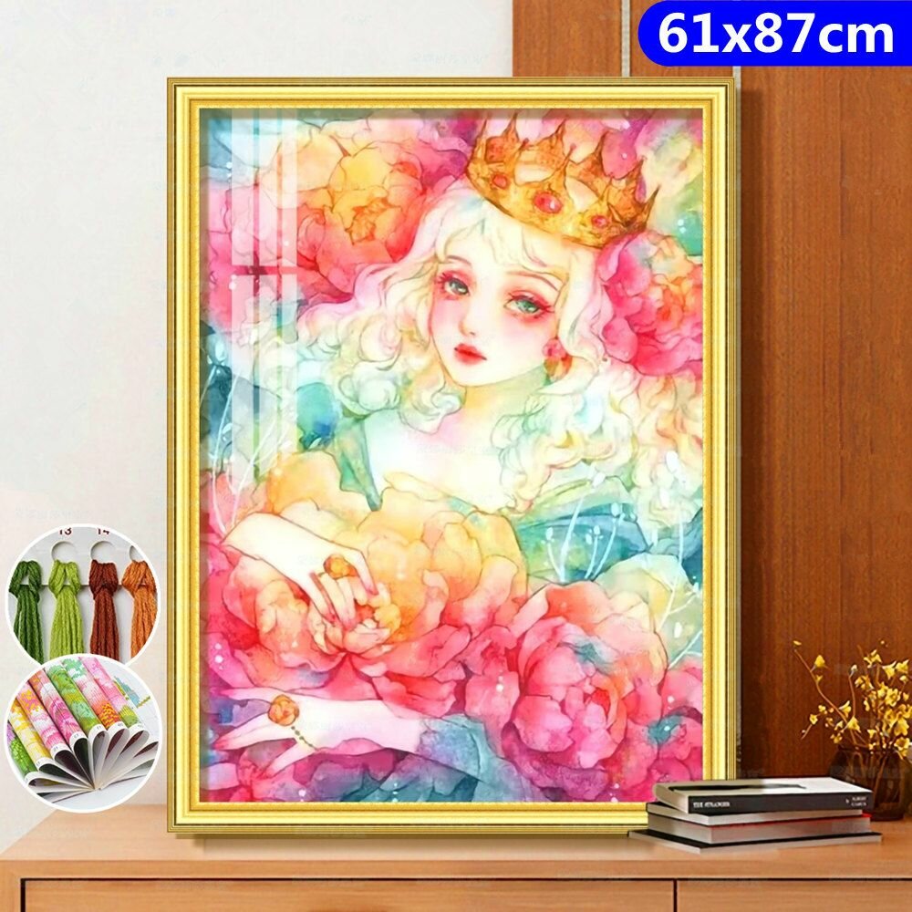 Набор для вышивания крестом, вышивка крестиком Королева цветов, 11CT 61x87cm, полная зашивка (без подрамника, без рамки)