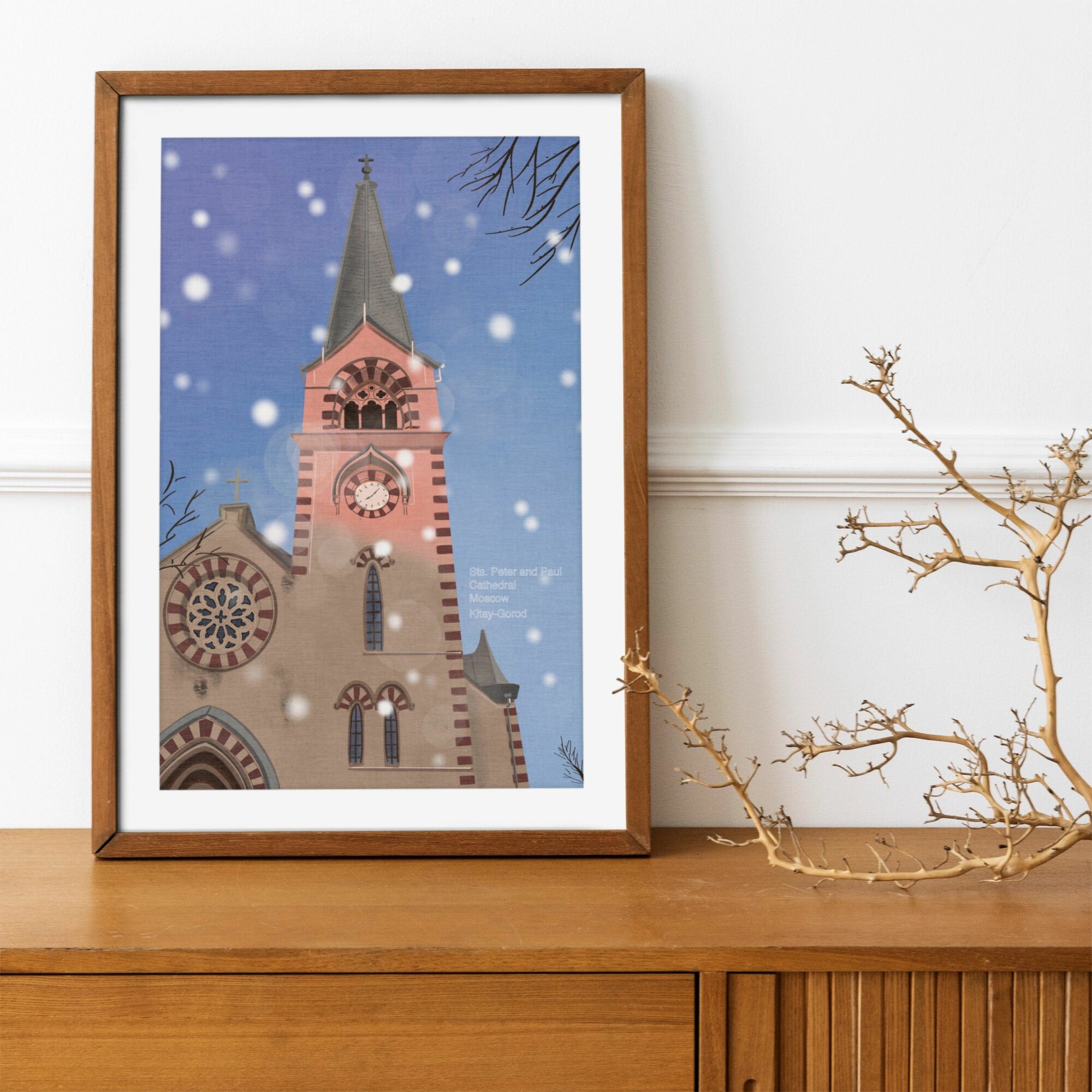 Авторский интерьерный постер на стену A3 "Москва. Китай город"