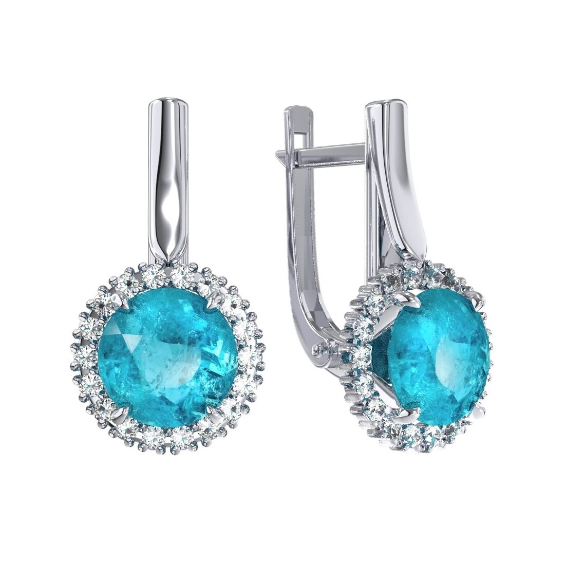 Серьги, серебро, 925 проба, фианит, горный хрусталь