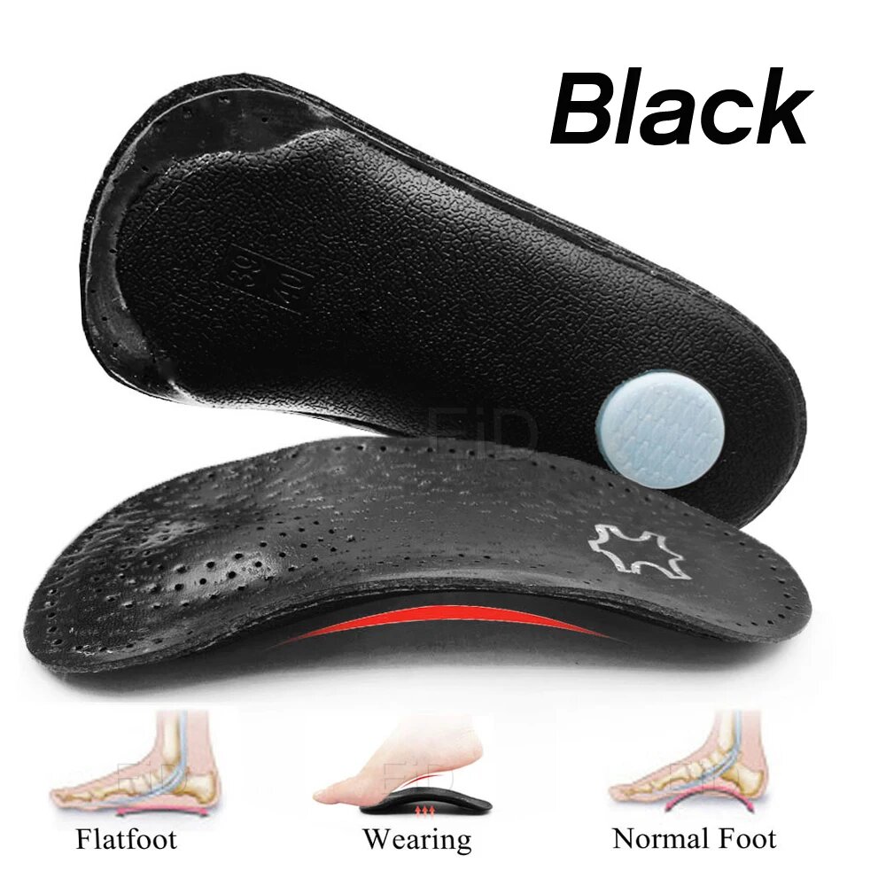Кожаные ортопедические стельки EiD, ортопедическая подошва для здоровья, подошва для EU 41-42, Black