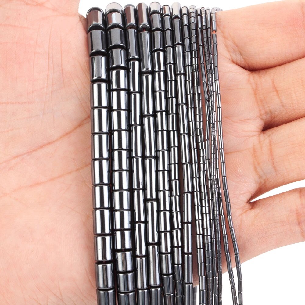 Бусины из черного гематита Vidasny Черный, 5x3mm Cylinder 89pcs