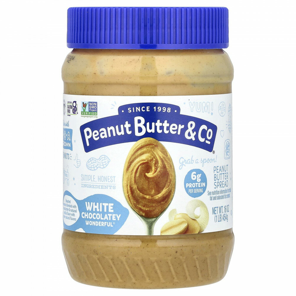 Peanut Butter & Co, White Chocolate Wonderful, арахисовое масло, смешанное со сладким белым шоколадом, 454 г