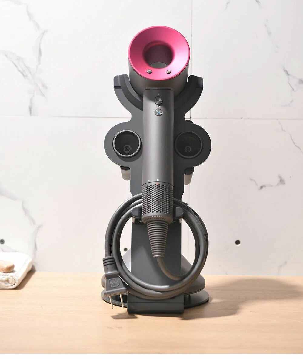 Настольная подставка для фена Dyson Supersonic HD01 HD02 HD03 HD04 HD08 HD15, магнитный держатель на 5 насадок. Цвет Серый.
