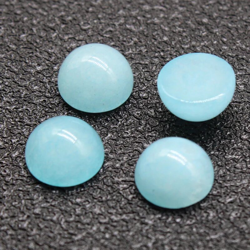 Натуральные кабошоны из агата 4-14 мм, 10 шт 4mm, sky blue chalcedony