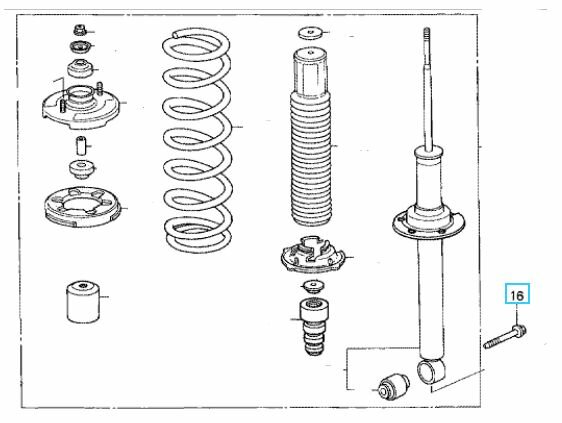 Болт, задн. Демпфер; Нижн. (12X84) (Оригинал)