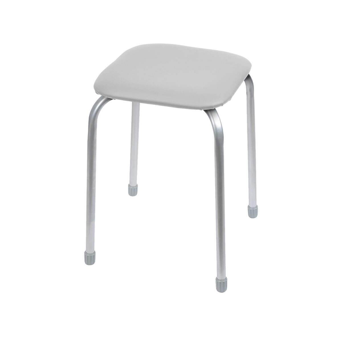 Табурет для кухни НИКА классика 3, стул квадратное сиденье, светло-серый, 32 см