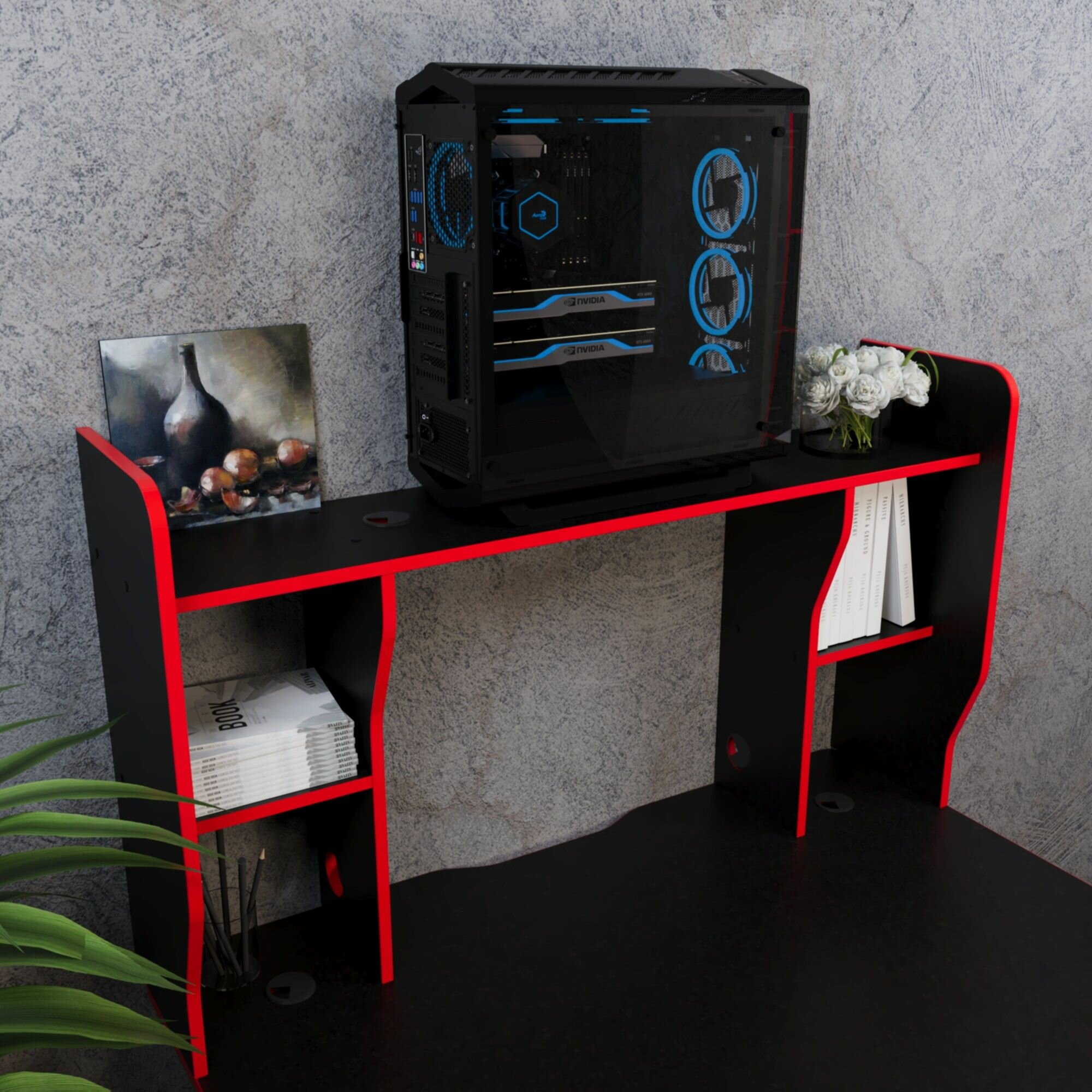 Большая надстройка, чёрный с красной кромкой