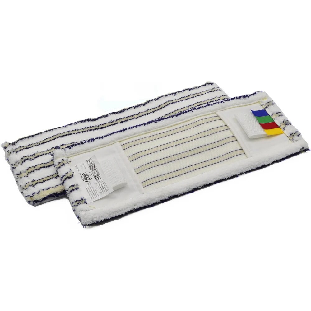 Плоский моп A-VM комби 50х14 см микрофибра+хлопок+мягкий абразив, ухо+карман KO3609