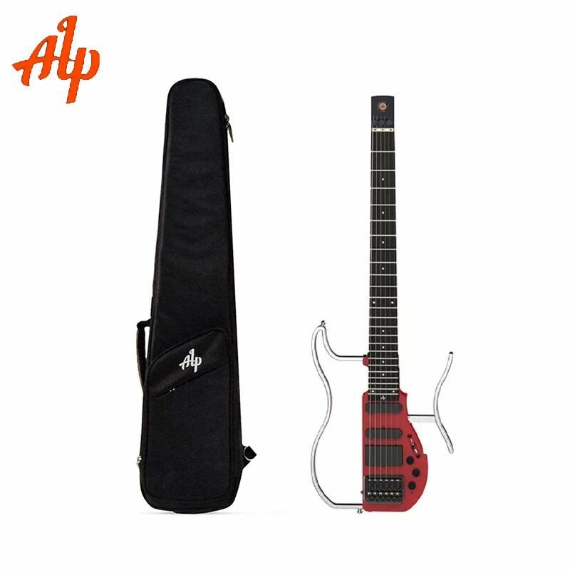 ALP AD-80 Red Складная портативная сверхлегкая электрогитара без головы для путешествий с USB-кабелем и сумкой для концерта ALP AD 80