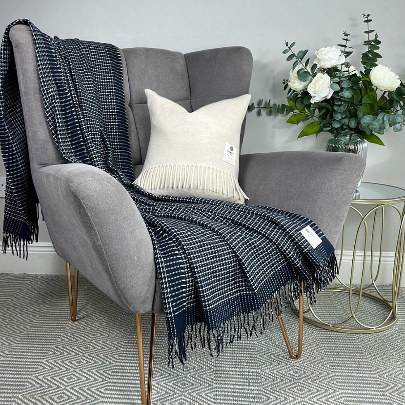 Cashmere & Lambswool Alpine Navy Плед — фото 1
