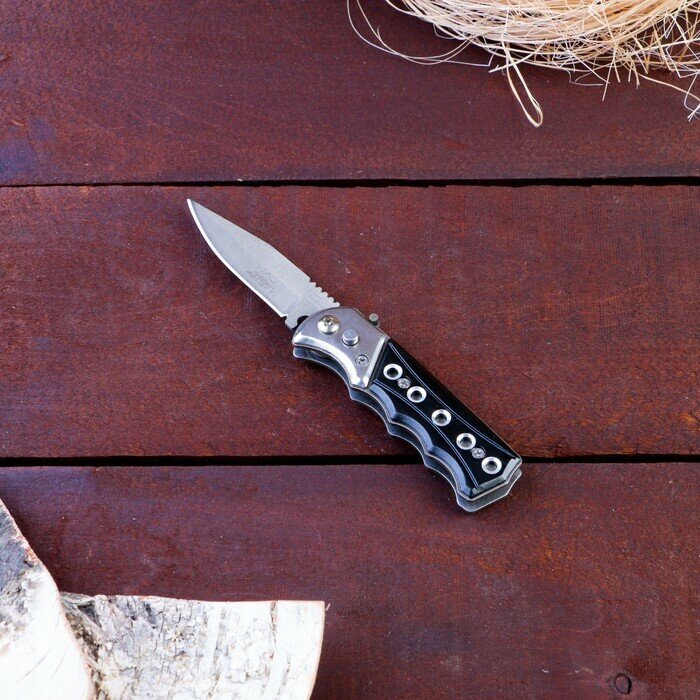 Нож складной Мастер К автоматический, рукоять с отверстиями