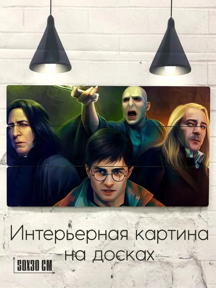 Интерьерная картина на досках, Гарри Поттер