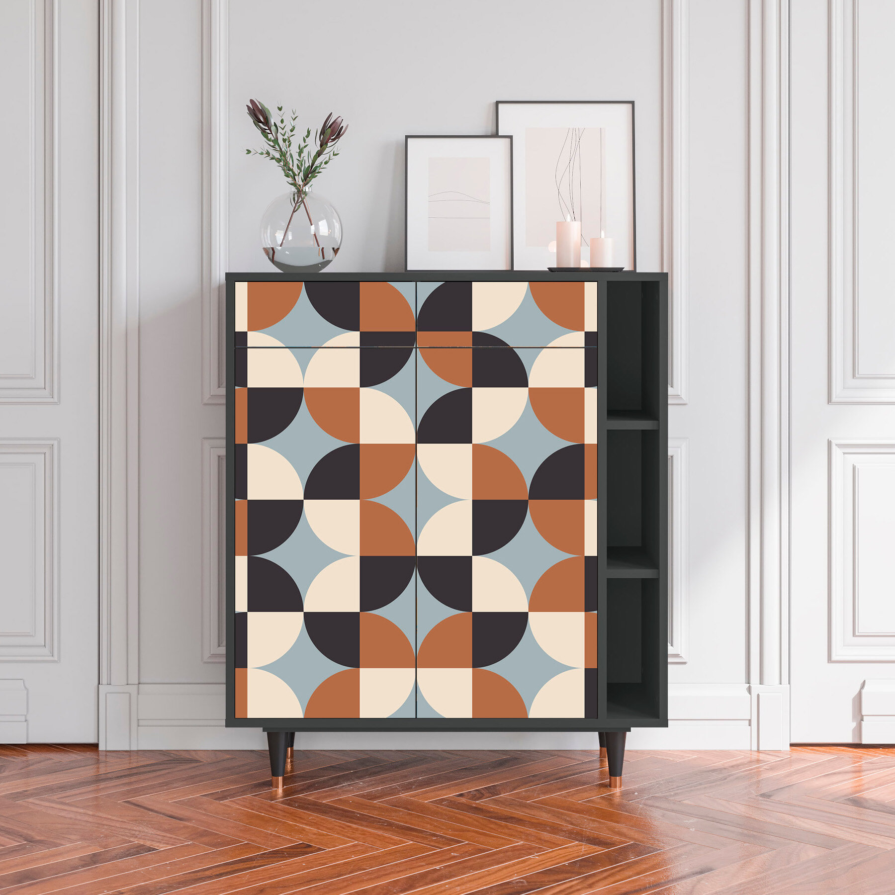 Комод - STORYZ - BS6 Brown Sensation, Размер - 94 x 110 x 41 см, Цвет корпуса - , Антрацит