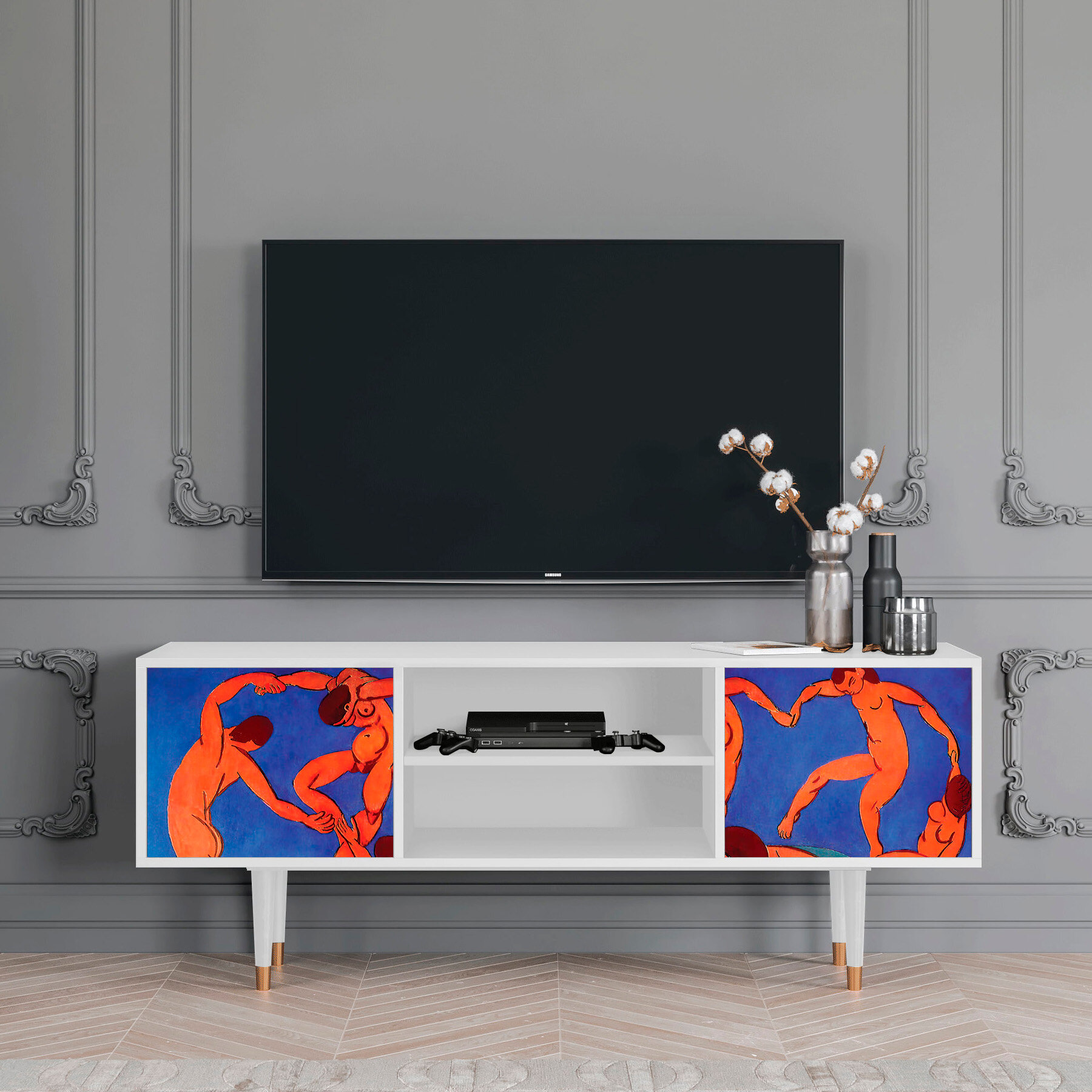 ТВ-Тумба - STORYZ - T2 The Dance by Henri Matisse , Размер - 170 x 69 x 48 см, Цвет корпуса - , Белый