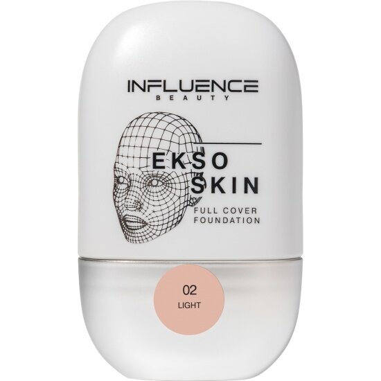 Тональная основа с высокой степенью покрытия Influence Beauty Ekso Skin, тон 02