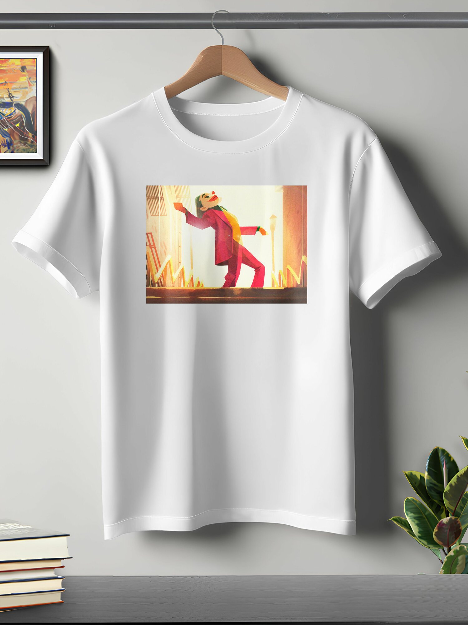 Футболка ONEQ унисекс 52-54 (XXL) размер с принтом Джокер, белая