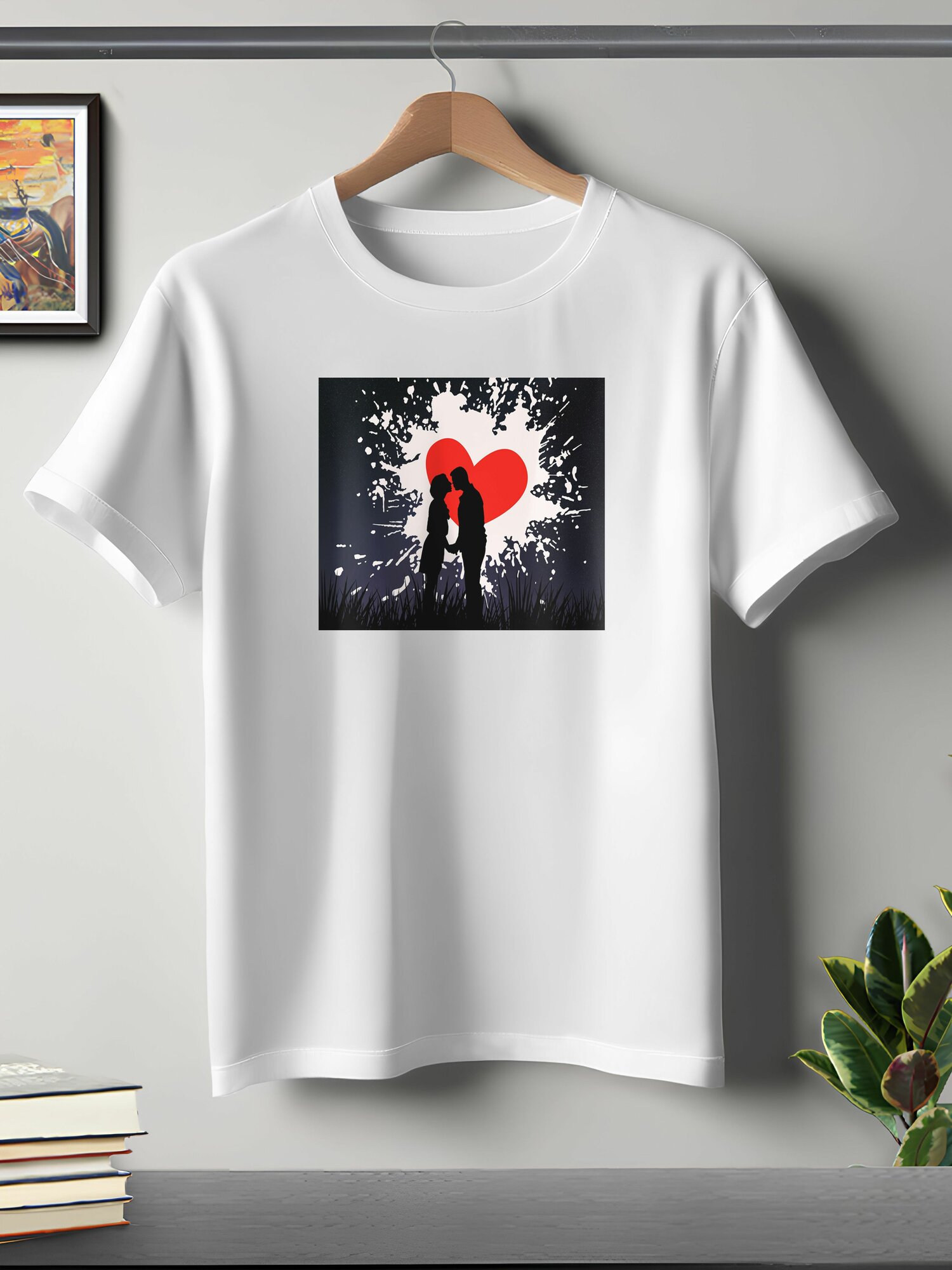 Футболка  Детская ONEQ 164 (14-15) размер с принтом День Святого Валентина, белая