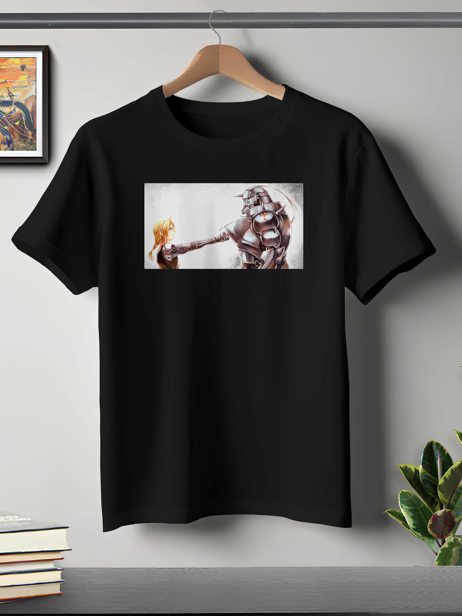 Футболка  Детская ONEQ 110 (5-6) размер с принтом Fullmetal Alchemist, черная