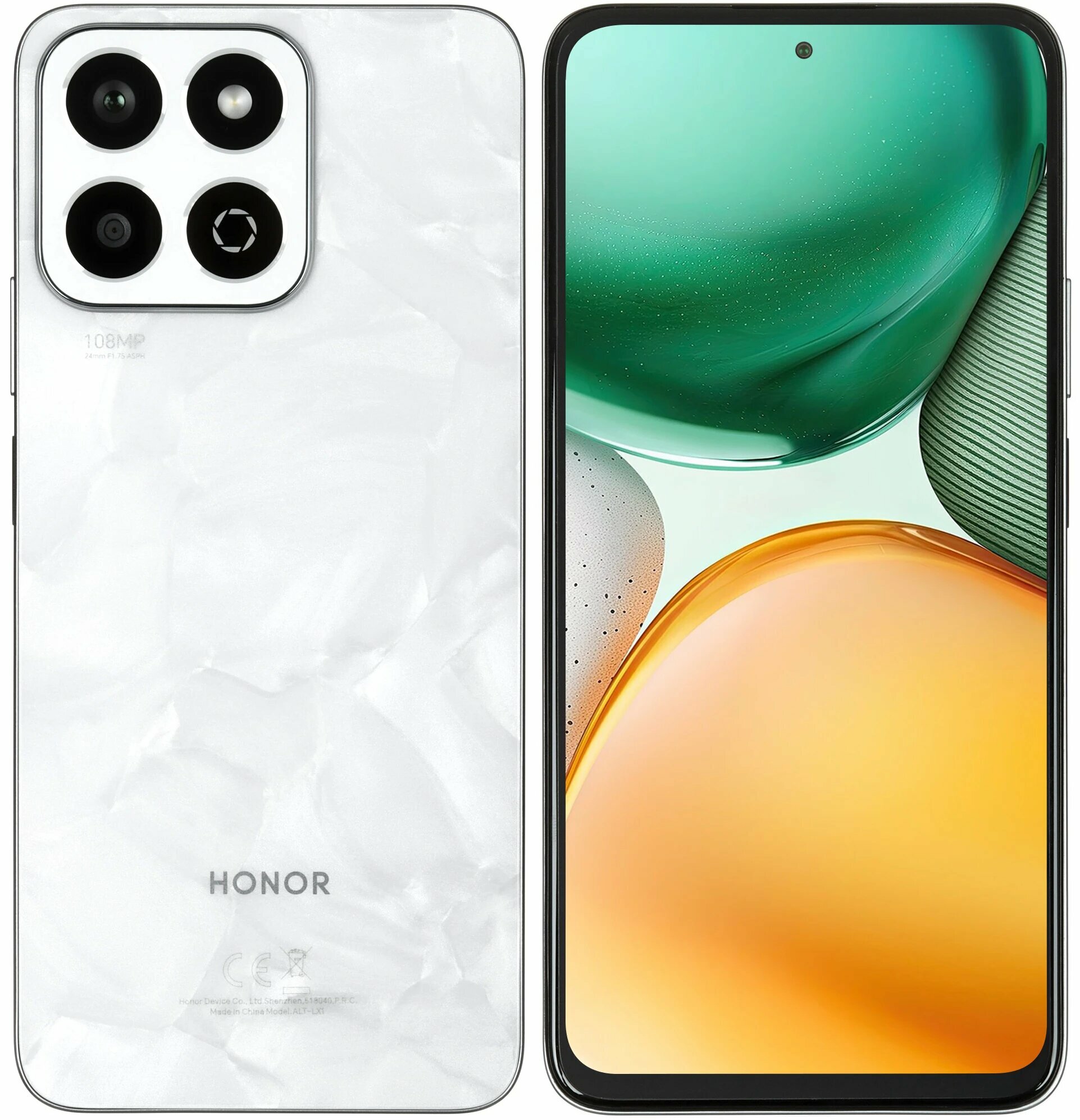 Смартфон HONOR X7c, 8/256 ГБ, экран 6,77", камера 108 МП, 2 SIM, NFC, 5200 мА·ч, белый