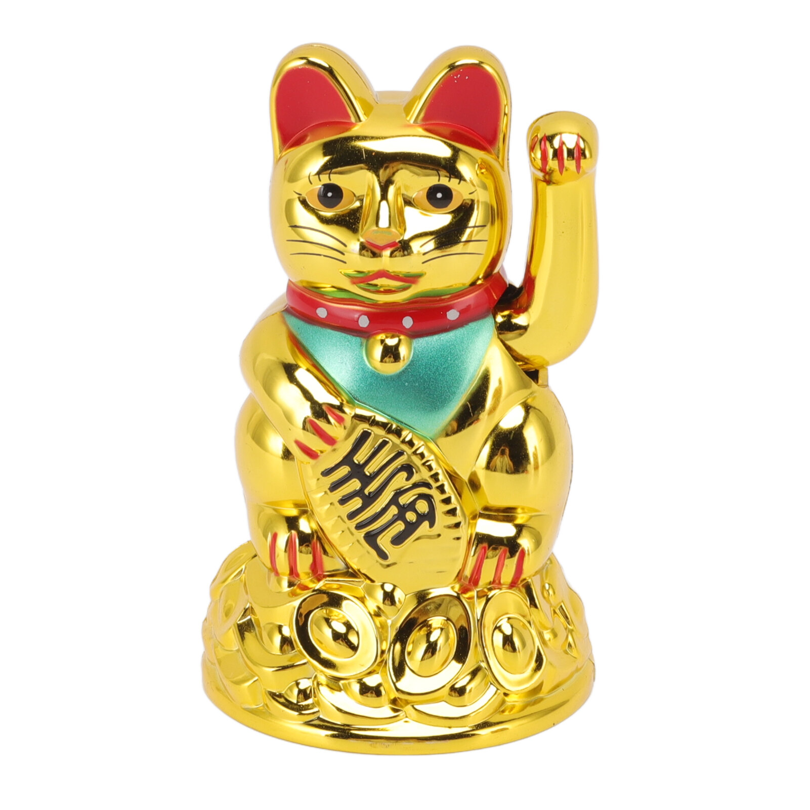 Lucky Cat орнамент, ручная работа, пластиковая электрическая скульптура кошки для украшения дома, подарок, 4,5 дюйма, золото MLY45A
