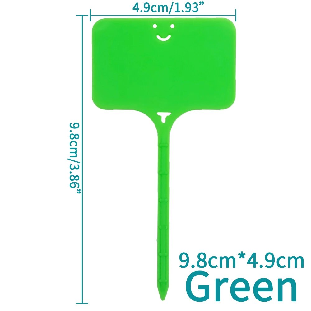 Пластиковые садовые бирки для растений 50 шт, Зеленый, Green 9.8x4.9cm