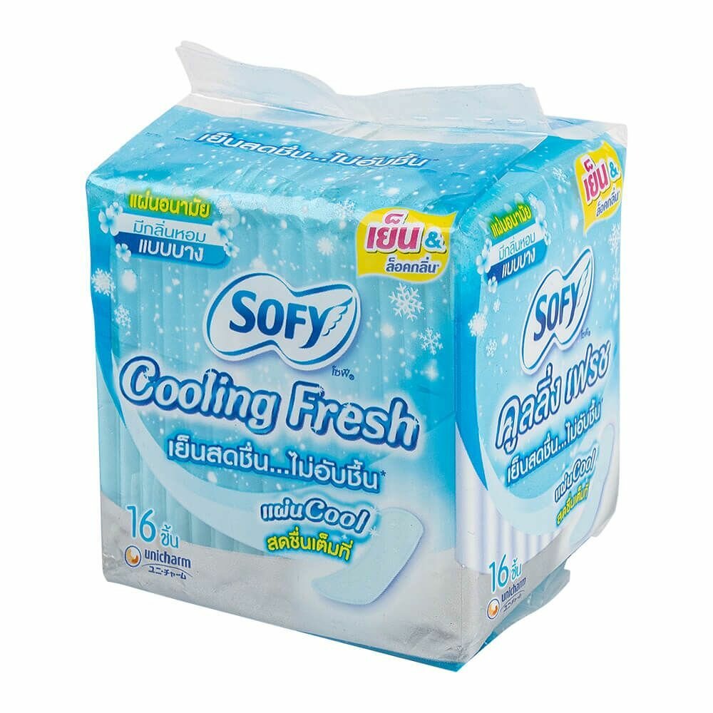 Тонкие ежедневные охлаждающие прокладки с крылышками SOFY, 16 шт