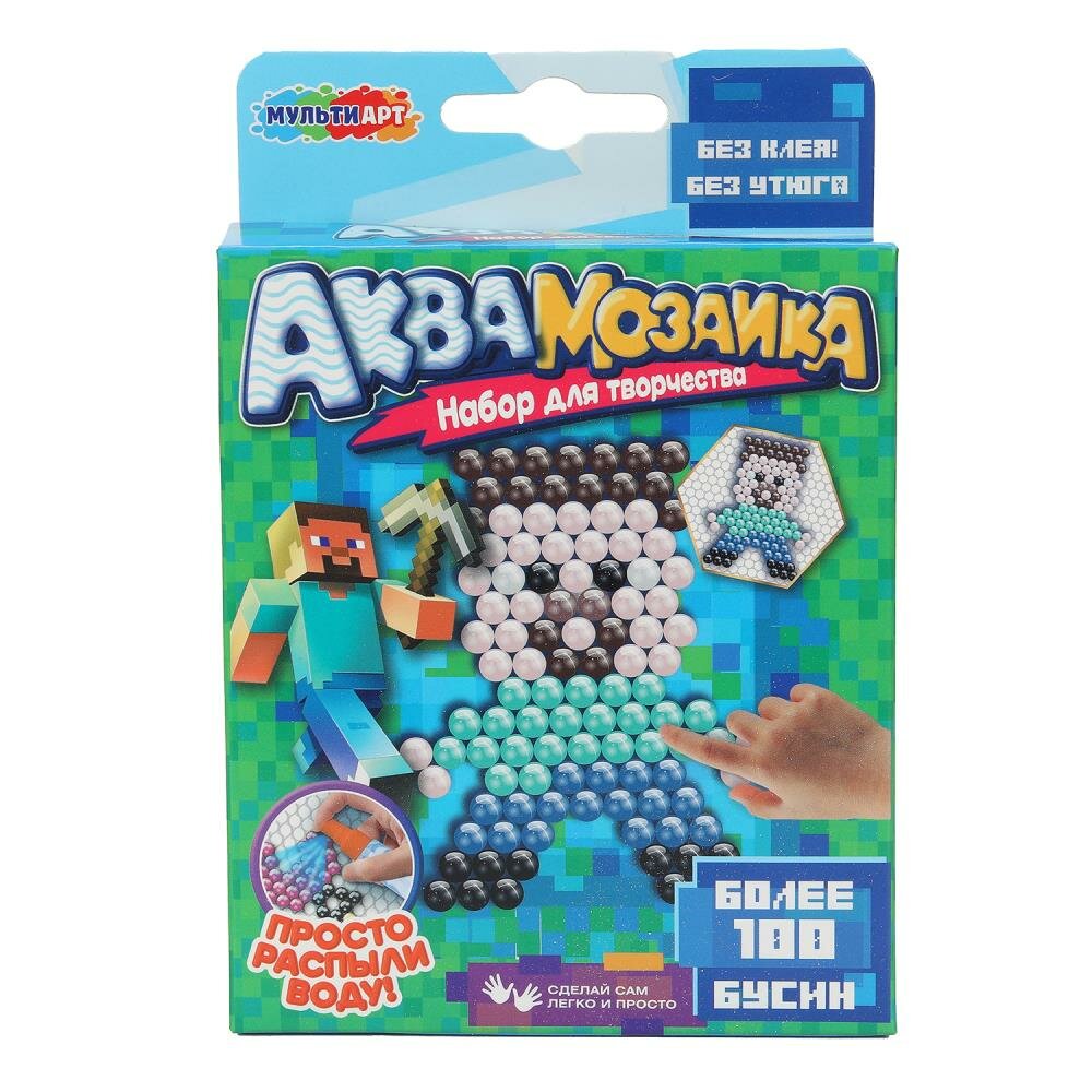Аквамозаика 100 бусин "Мир пикселей" MultiArt AB-120533