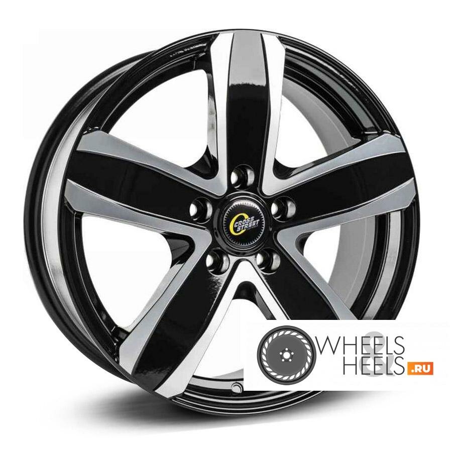 Диск автомобильный литой Cross Street CR-21 17x7 5x114.3 et45 dia54.1 Черный с полированной лицевой поверхностью