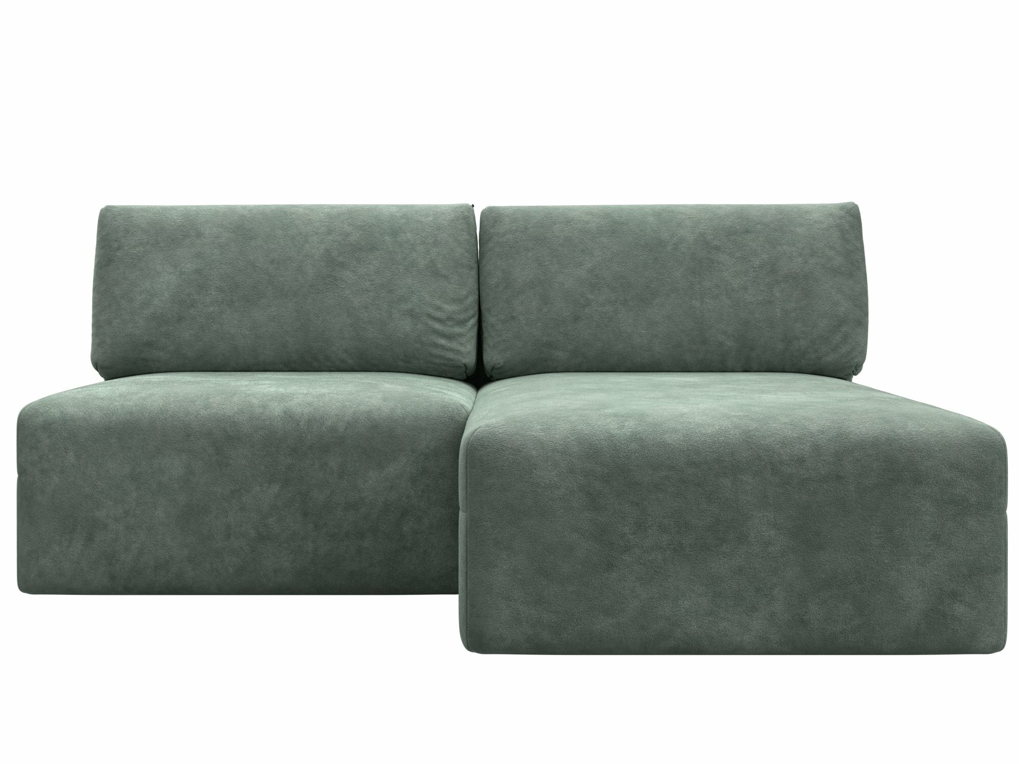 Диван угловой модульный Лига-060 НПБ, 4-местный, размер: 200х187х84см, спальное место: 160х200см, велюр, BRUT 08 зеленый
