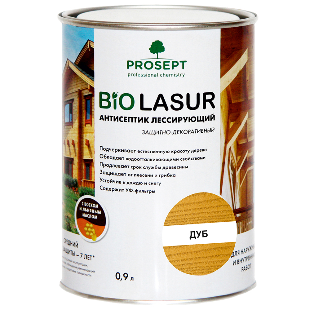 Антисептик Лессирующий Prossept BiO Lasur 0,9л 036-09 / Просепт.