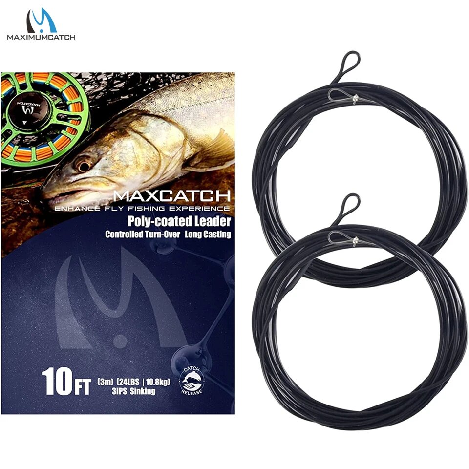 Maximumcatch Леска для нахлыста 2 шт, 7-10 футов, 12-25 фунтов 10FT 24LB SINK 3IPS