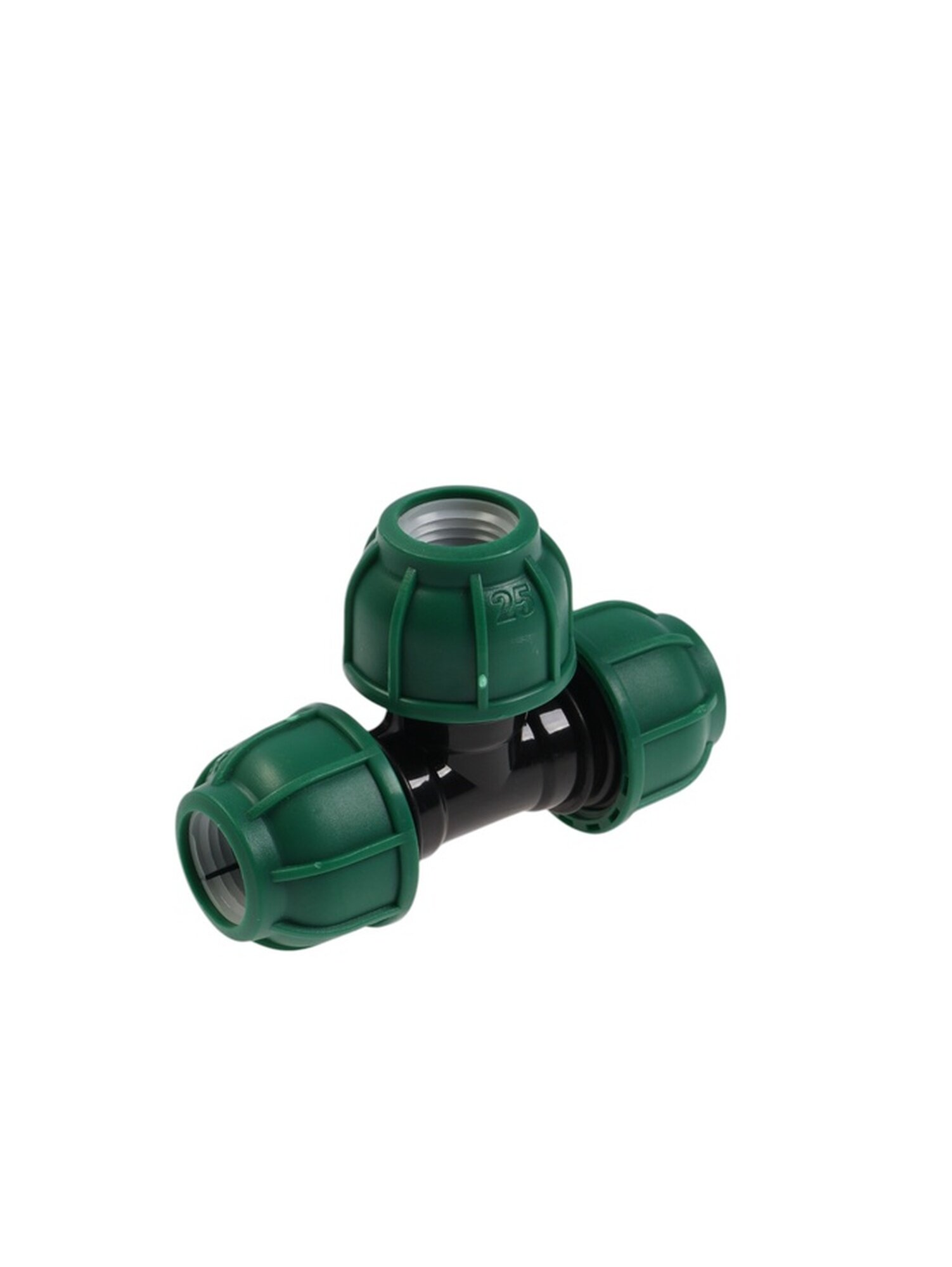 Тройник ZEIN, ПНД, компрессионный, обжим-обжим, для воды, 25мм