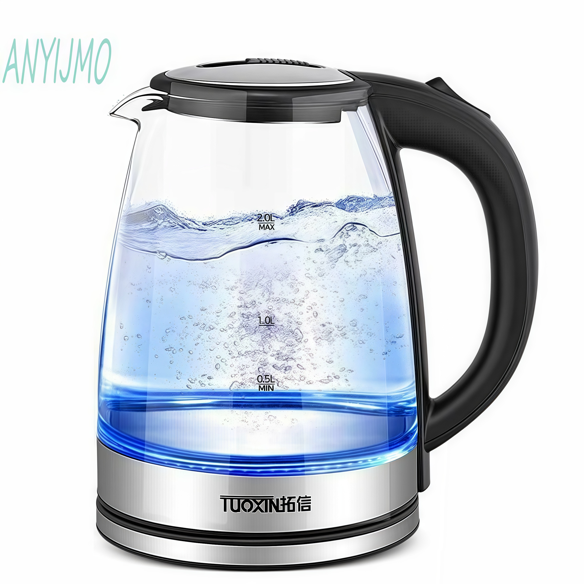 Электрический чайник "ANYIJMO", стеклянный, с подсветкой, 1,5 кВт