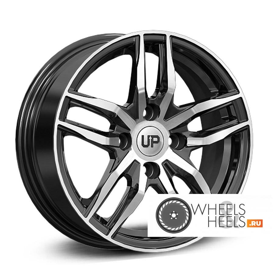 Диск автомобильный литой Wheels UP Up125 15x6 4x98 et35 dia58.5 Черный с полированной лицевой поверхностью