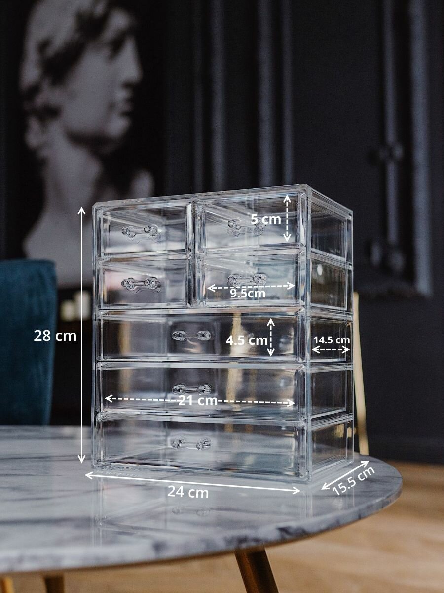 Органайзер для косметики из акрила, большой, прочный, прозрачный органайзер
